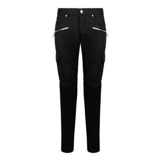 Balmain Schwarze Skinny Leg Hose mit Rei&szlig;verschluss - - Trousers - Herren - Schwarzk - W29