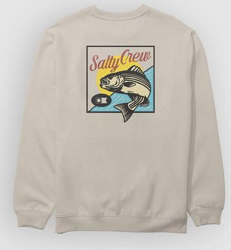 Salty Crew Striped Crew Sweater moonbeam