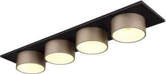Globo Lighting LED Deckenleuchte Wohnraumleuchte Metall anthrazit champagner 4-flammig L 86 cm