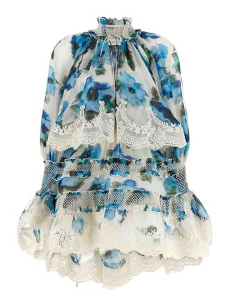 Zimmermann Knielanges Kleid - Blau