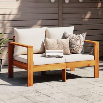 vidaXL Vidaxl - Canap&eacute; de jardin avec coussins 2 places bois massif dacacia