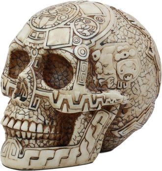 Ebros Gift Ebros Day of The Dead mesoamerican Maya Azteken-Götter Totenkopf Statue 20,3 cm lang Tribal Tattoo Mexica Pantheon Götter Deko Figur