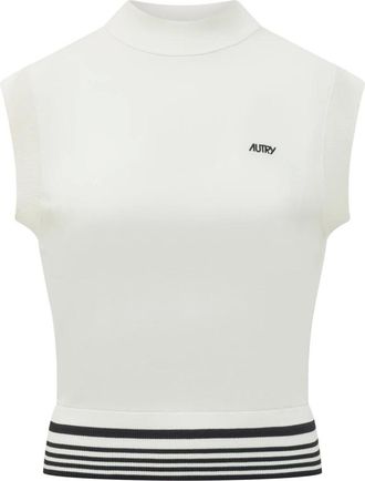 Autry Femme, Tops, Blanc, Taille: 42 FR Top en viscose tricot&eacute;e
