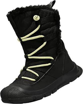 Generic Bottes de neige en polaire pour garçons et filles - Chaudes et antidérapantes avec sangles réglables - Bottes de marche et de randonnée rembourrées th
