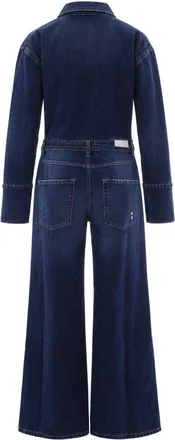 Icon Denim Los Angeles Stone-Washed Cotton Jumpsuit - Navy