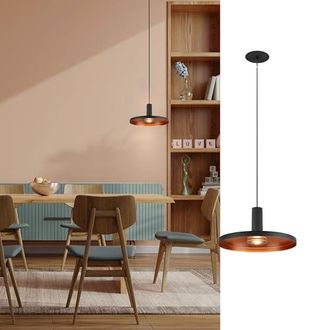 SLV LALU Pendelleuchte PLATE 22 Einbau Bronze | Hängelampe mit warmweißen LED dimmbar | Hochwertiger Aluminium Lampenschirm Durchmesser 22cm | Ideal für E
