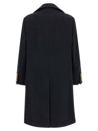 Brunello Cucinelli Double-Breasted Cashmere Coat - Navy