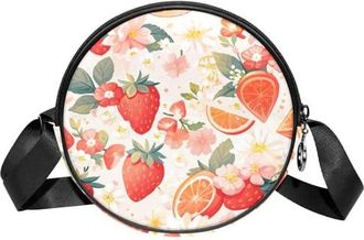Generic Sac &agrave; bandouli&egrave;re rond pour femme, petit sac &agrave; bandouli&egrave;re avec fermeture &eacute;clair, bretelles r&eacute;glables, style d&eacute;contract&eacute;, pour femmes et filles