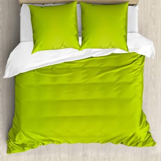 Abakuhaus Lime Green Bettwäsche Set für Doppelbetten, Verschwommenen Pastellfarben, Weicher Microfaserstoff Allegigeignet kein Verblassen,Apfelgrün