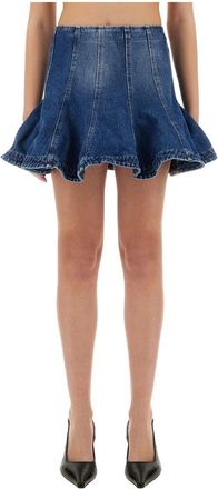 Msgm Msgm, Femme, Jupes, Bleu, Taille: 38 FR Denim Skirts
