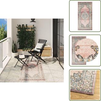 vidaXL Teppich arbizu Indoor und Outdoor Vintage-Design 80x150cm - Wohnzimmerteppich - Outdoor-Teppich - Flurteppich - Schlafzimmersteppich - Vintage Teppich