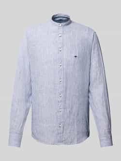 Fynch-Hatton Slim Fit Leinenhemd mit Stehkragen
