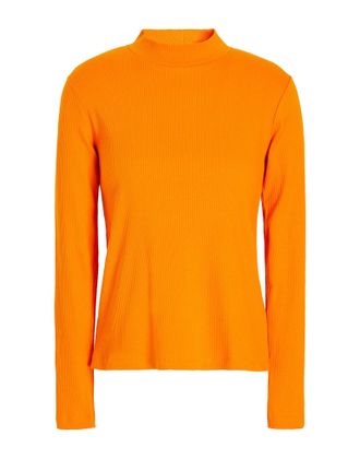 8 by YOOX RIBBED ORGANIC COTTON TURTLENECK T-SHIRT