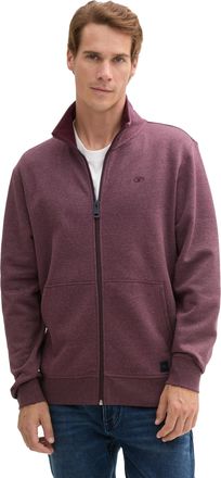 Tom Tailor Herren Sweatshirtjacke mit Stehkragen, 10782 - Gipsy Purple Melange, M