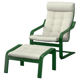 IKEA PO&Auml;NG Sessel und Hocker