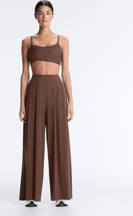 Oysho Leichte Hose in Braun mit weitem Bein