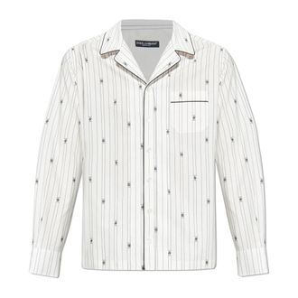 Dolce & Gabbana Gestreiftes Musterhemd - - Shirts - Herren - Wei&szlig; - M