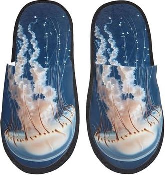 Generic Fourrure Pantoufles M&eacute;duses Blanches Dansant Dans LOc&eacute;an Peluche Hiver Pantoufles R&eacute;utilisables Chaussons Maison Pour Invit&eacute; Automne Homme M