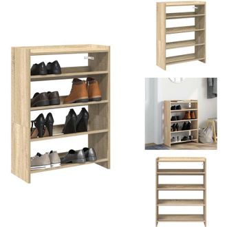 vidaXL Tag&egrave;re &agrave; chaussures ch&ecirc;ne sonoma 60x25x81 cm bois ding&eacute;nierie - &Eacute;tag&egrave;re &agrave; Chaussures - &Eacute;tag&egrave;res &agrave; Chaussures - Rangement De Chaussures - Armoire &agrave;