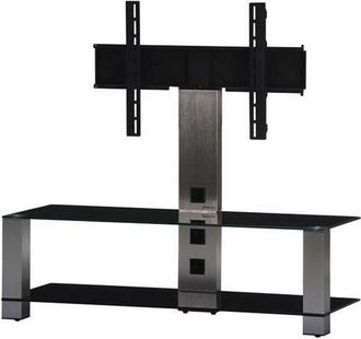 Les Tendances Meuble TV avec support écran Plasma 2400 inox et noir 120cm