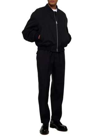 Jil Sander Mens Blue Gabardine Tapered Trousers Wool