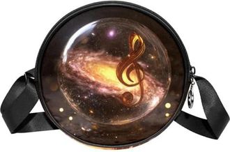 Generic Sac &agrave; bandouli&egrave;re circulaire pour femme, petit sac &agrave; bandouli&egrave;re avec fermeture &eacute;clair et bretelles r&eacute;glables style d&eacute;contract&eacute; pour femmes et filles