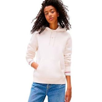 Tommy Hilfiger TJW REG LINEAR HOODIE EXT Sweat-shirt &agrave; capuche pour femme, blanc, S