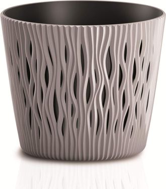 Prosperplast Runder sandrunde Plastiktopf in MOCCA 15,8 (Länge) x 15,8 (Breite) x 13,8 (hoch) cm