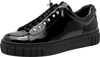 Marco Tozzi Marco Tozzi Damen Sneaker flach mit Wechselfu&szlig;bett Freizeit, Schwarz (Black Patent), 38 EU