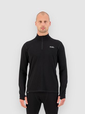 Mons Royale Cascade Merino 1/4 Zip Funktionsshirt black