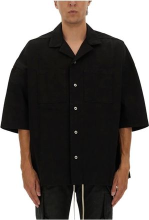 Rick Owens Homme, Chemises, Noir, Taille: S Chemise &agrave; manches courtes &agrave; double poche