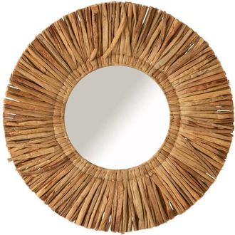 Paris Prix Paris Prix - Miroir Mural Rond Maurice 64cm Naturel
