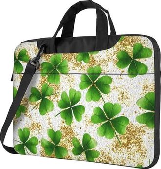 Generic Green Clover Sac pour ordinateur portable de 15,6, housse de protection antichoc avec bandouli&egrave;re pour ordinateur portable de 15,6, pour homme et femm