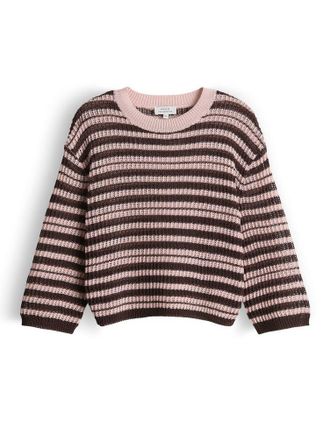 OPUS Strickpullover Gestreifter Strickpullover aus Baumwoll-Mix Leichter Griff, weiche Transparenz f&uuml;r Alltag und B&uuml;ro