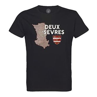 Fabulous T-Shirt Homme Col Rond Coton Bio Deux-S&egrave;vres 79 Departement Niort Carte Ancienne Nouvelle Aquitaine