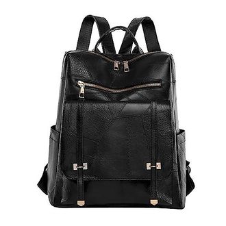 Generic Sac &agrave; dos pour femme en cuir unis&eacute; avec double fermeture &eacute;clair design d&eacute;contract&eacute; et &eacute;l&eacute;gant pour usage quotidien ou l&eacute;ger