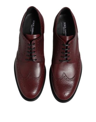 Dolce & Gabbana Mens Brown Leather Lace Up Derby Dress Shoes
