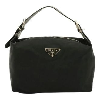 Prada Pre-owned Sac bandouli&egrave;re en nylon et cuir - Femme - Pre-owned - Noir - Taille: ONE Size