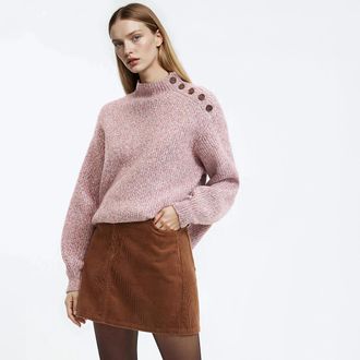 La Redoute Collections Pull Col Montant Boutonn&eacute;