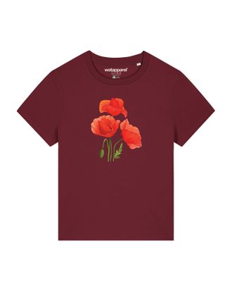 wat? Apparel T-Shirt Poppy Flowers