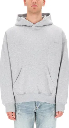 Purple Cotton Oversize Fit Sweatshirt - Gray