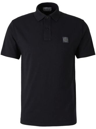 Stone Island polo &agrave; patch Compass - Bleu