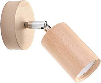 Sollux Lighting Berg Applique Spotlight, avec Abat-Jour Mobile, Design Minimaliste, Rustique, Classique, Ampoule Rempla&ccedil;able GU10, 1 x 40 W, Bois Natu