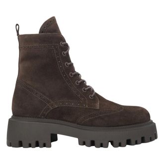 Estro & Luminara Femme, Chaussures, Brun, Taille: 40 EU Bottes &agrave; lacets en velours