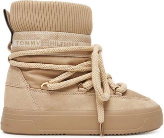 Tommy Hilfiger Schneeschuhe Tommytech Logotape Snowboot Warm FW0FW08998 Beige