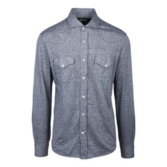 Brunello Cucinelli Camicia in maglia - - Shirts - Herren - Blau - M
