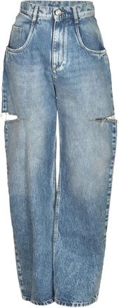 Maison Margiela Femme, Jeans, Bleu, Taille: 34 FR Jean en denim avec d&eacute;coupes