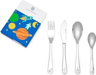 Zilverstad Kinderbesteck 4-teilig Weltraum Edelstahl