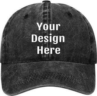 Generic Casquette de baseball personnalis&eacute;e, chapeau personnalis&eacute; avec logo brod&eacute; et photo imprim&eacute;e, image, chapeau de papa vintage en coton d&eacute;lav&eacute; r&eacute;glable, 