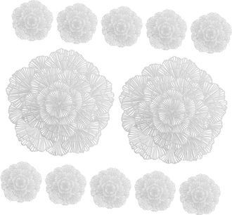 Valiclud 12 St&uuml;ck Teiliges Metallic PVC Platzset Hitzebest&auml;ndig rutschfest Dekorative Tischsets f&uuml;r K&uuml;che Esszimmer Vielseitige Platzmatten f&uuml;r Tischdekoration